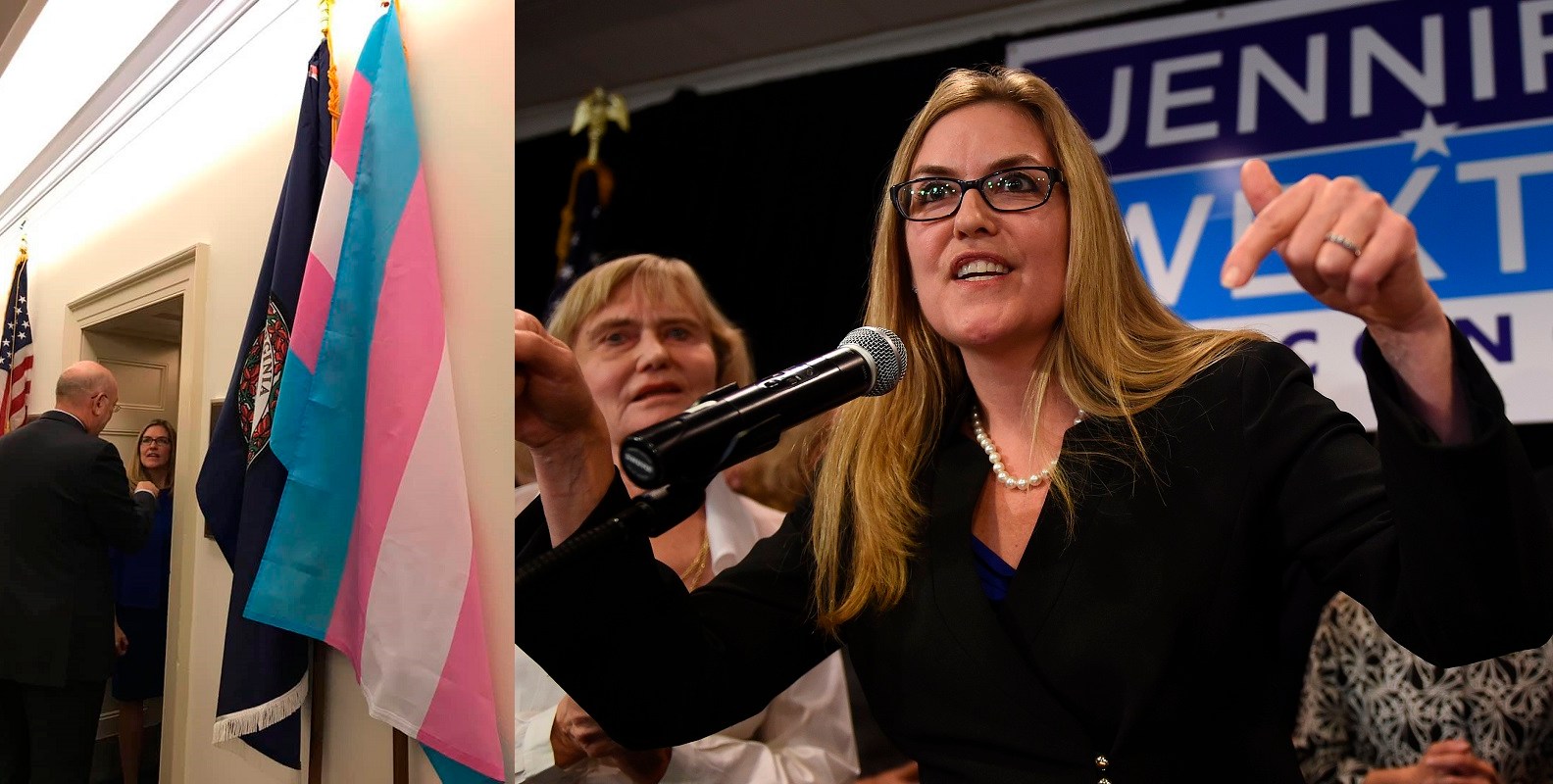 New Congresswoman Jennifer Wexton flies trans flag outside office ...