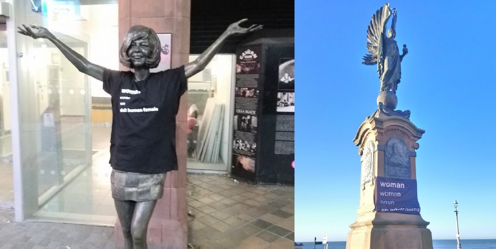 Anti-transgender activists deface Cilla Black statue, peace monuments ...