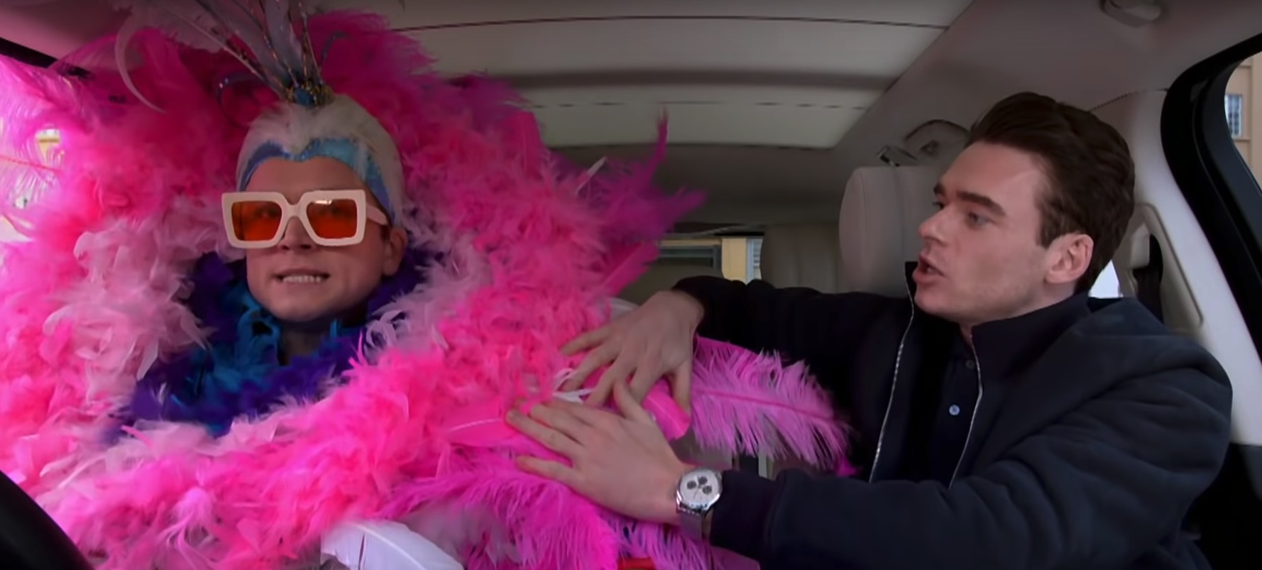 Taron Egerton and Richard Madden sing Elton John in Carpool Karaoke ...