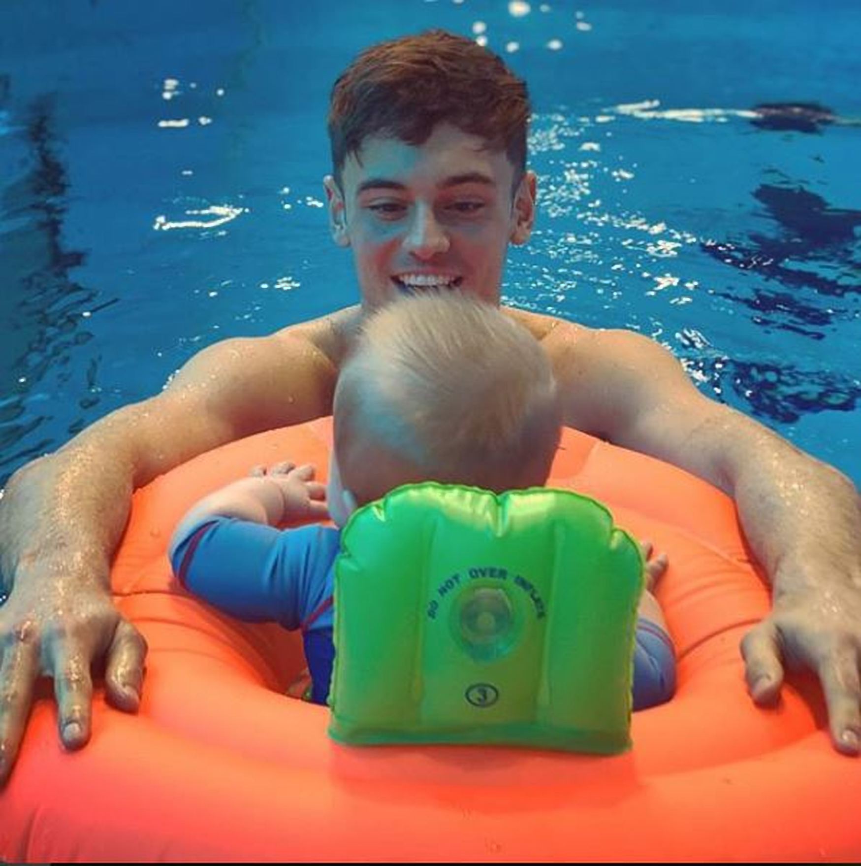 Tom Daley and Dustin Lance Black take son for first swim | PinkNews