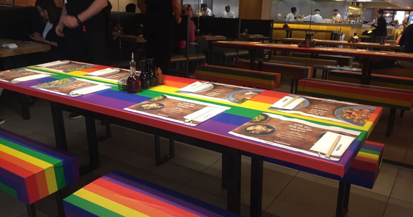 Wagamama celebrates Pride with rainbow benches to raise money for LGBT ...