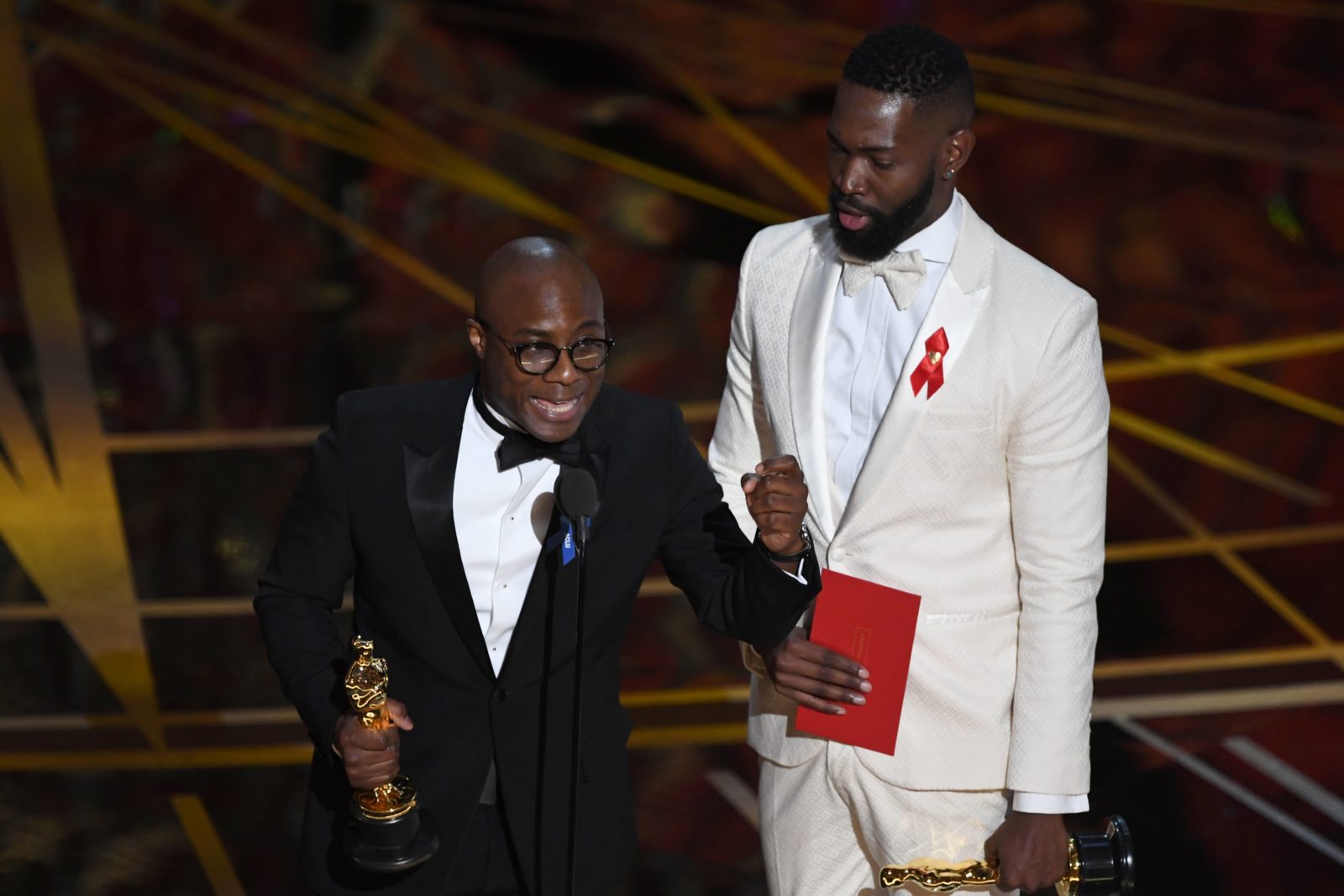 Moonlight director Barry Jenkins reads the Oscars acceptance speech he ...