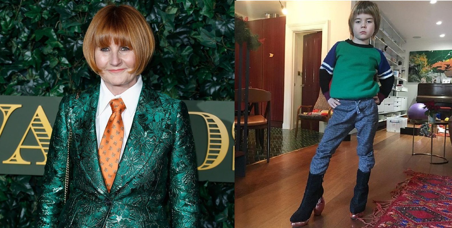 Mary Portas' five-year-old son slays in designer heels | PinkNews