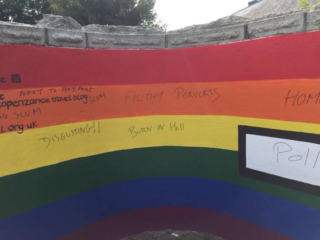 Vandals graffiti 'stop your gay agenda' on Pride rainbow mural | PinkNews