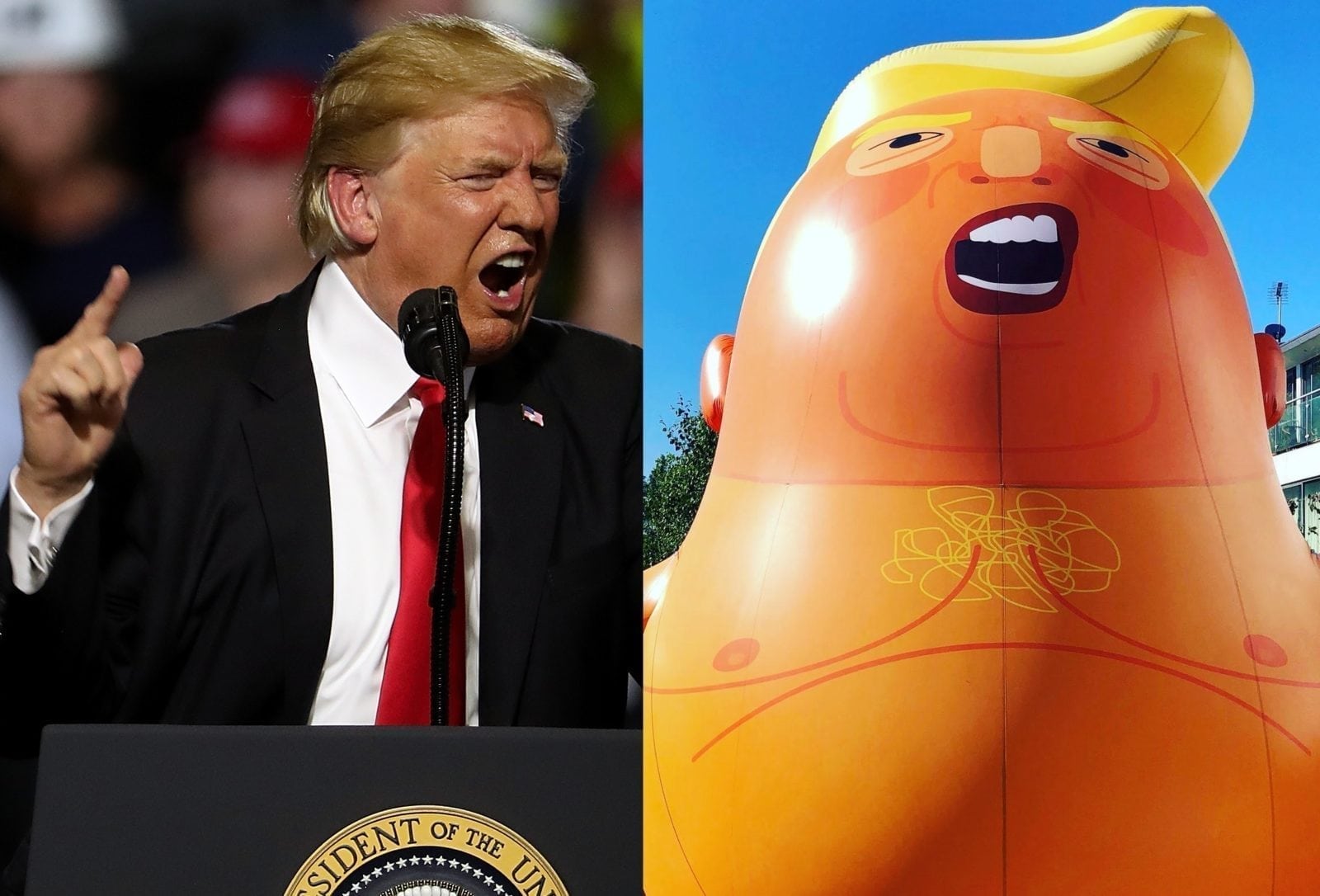 Donald Trump to be met by flying Trump Baby with tiny hands on his ...