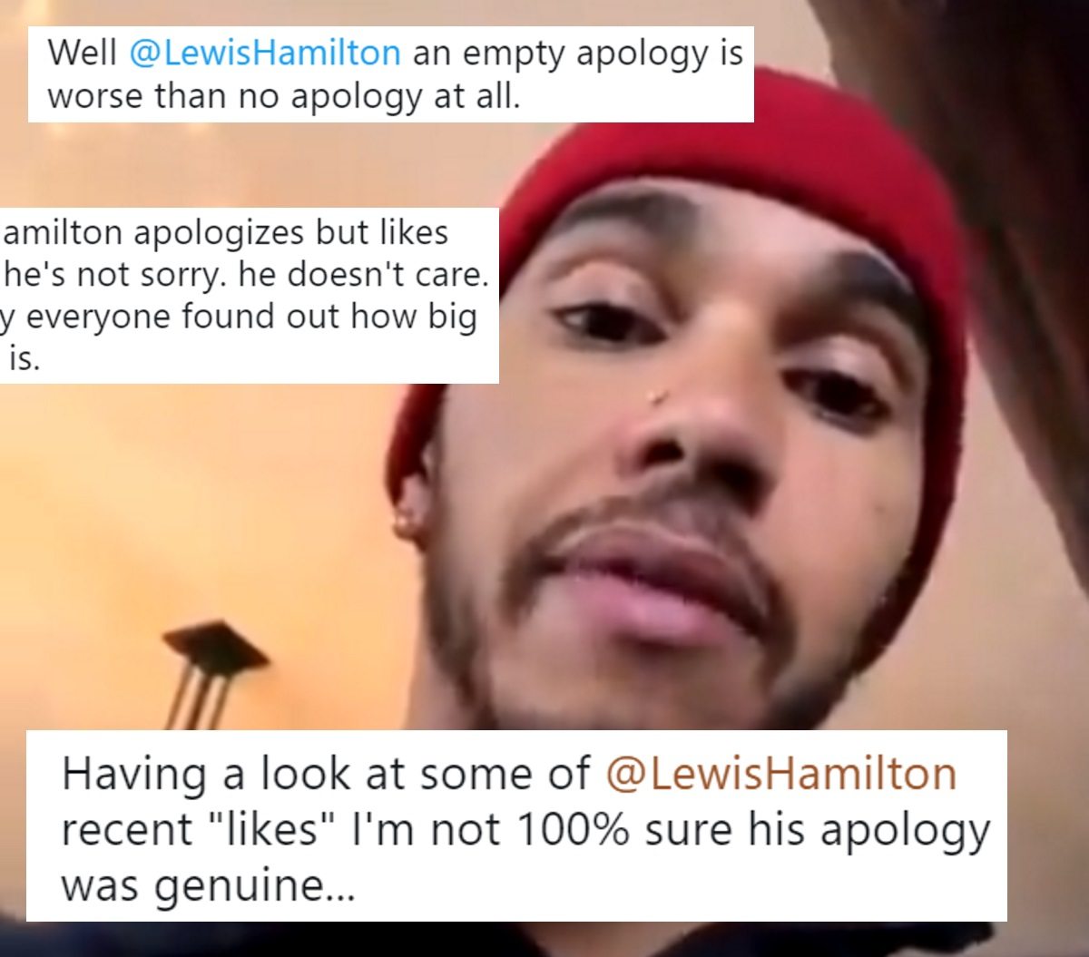 Lewis Hamilton's apology slammed as 'empty' after he likes tweets ...