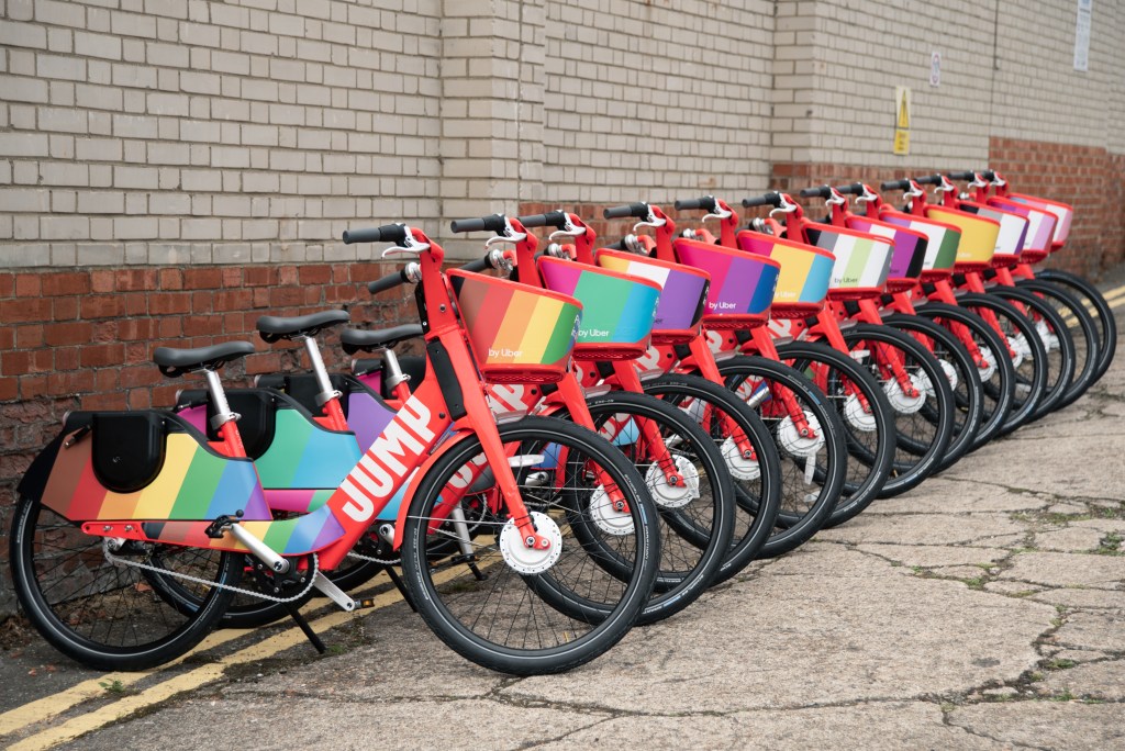 Uber’s JUMP bikes decorated with LGBT flags to celebrate Pride