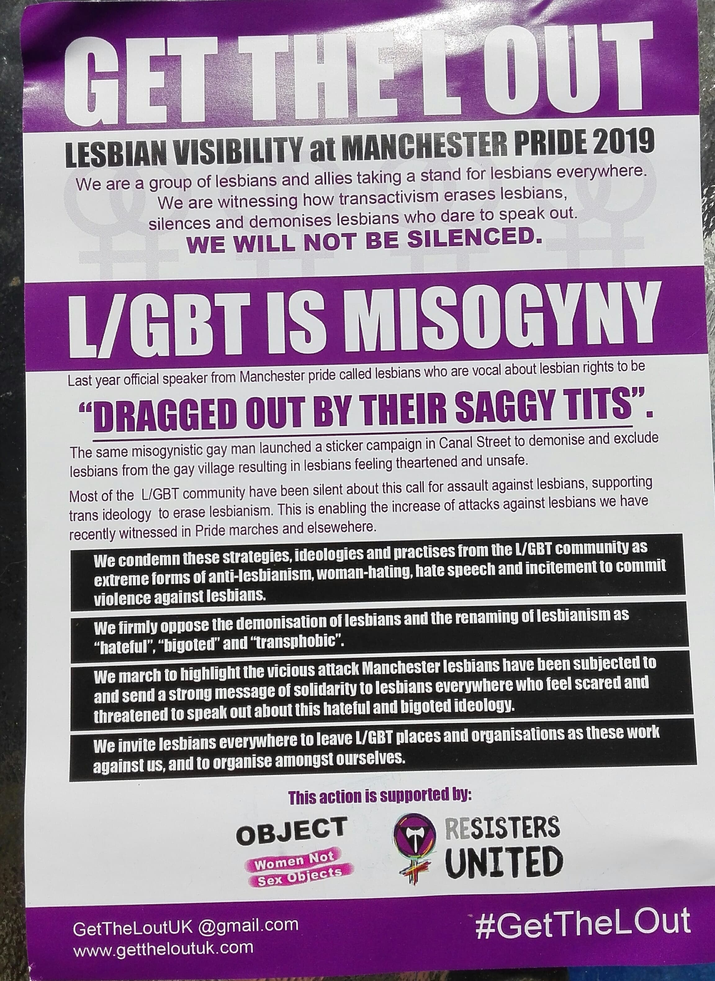 Anti-trans protestors march in front of Manchester Pride parade