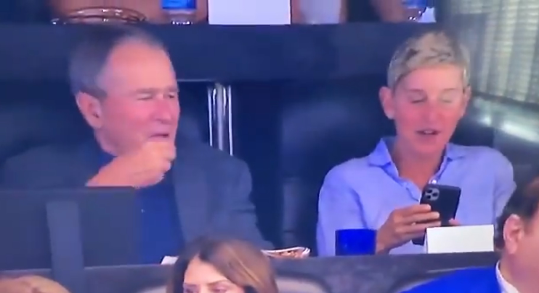 Ellen DeGeneres watched football with George Bush and people are angry