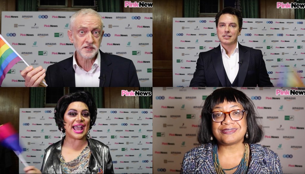 Jeremy Corbyn, Baga Chipz, Diane Abbott and more declare: 'Gay rights!'