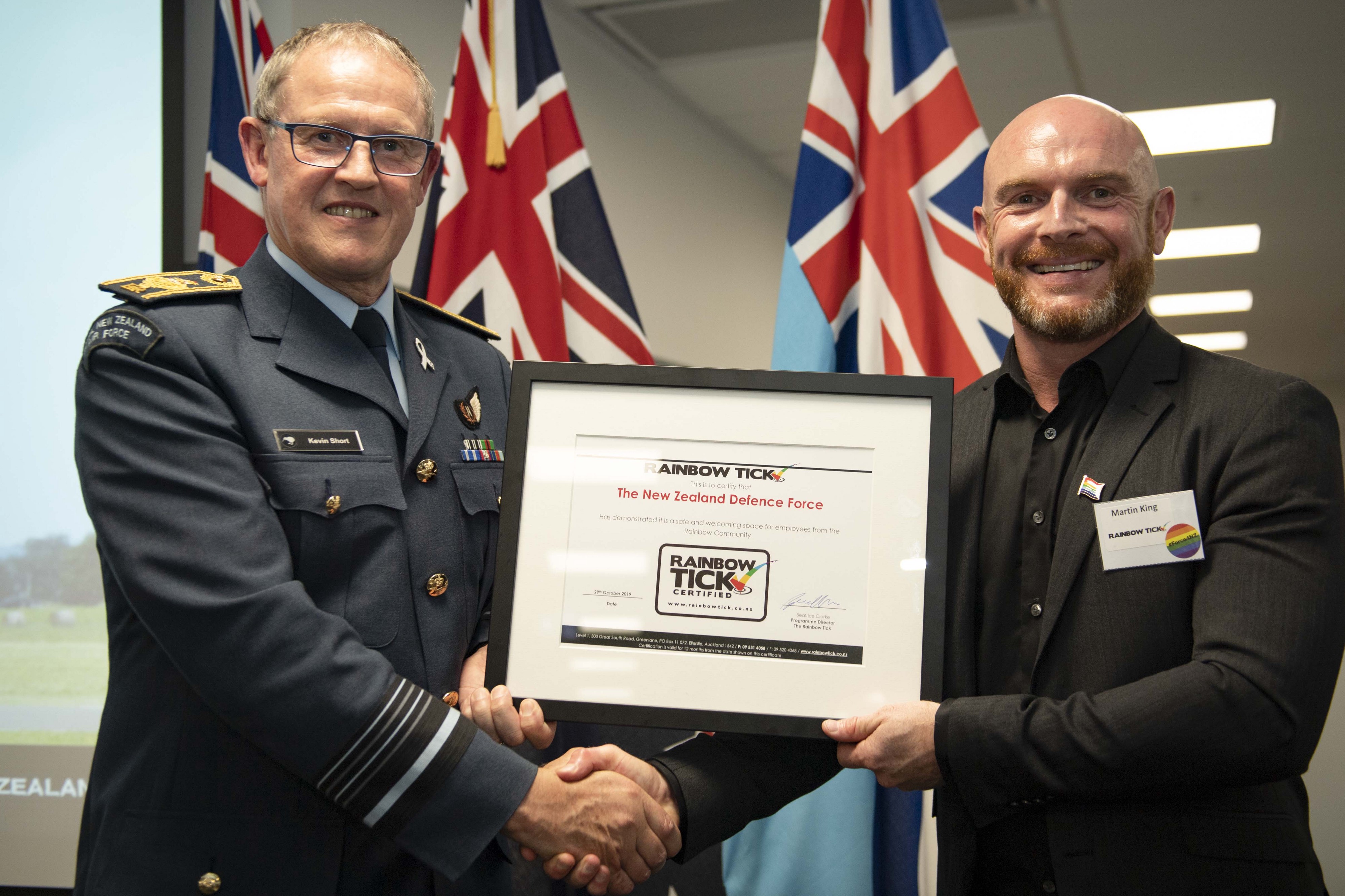 New Zealand Defence Force earns Rainbow Tick for LGBT inclusion