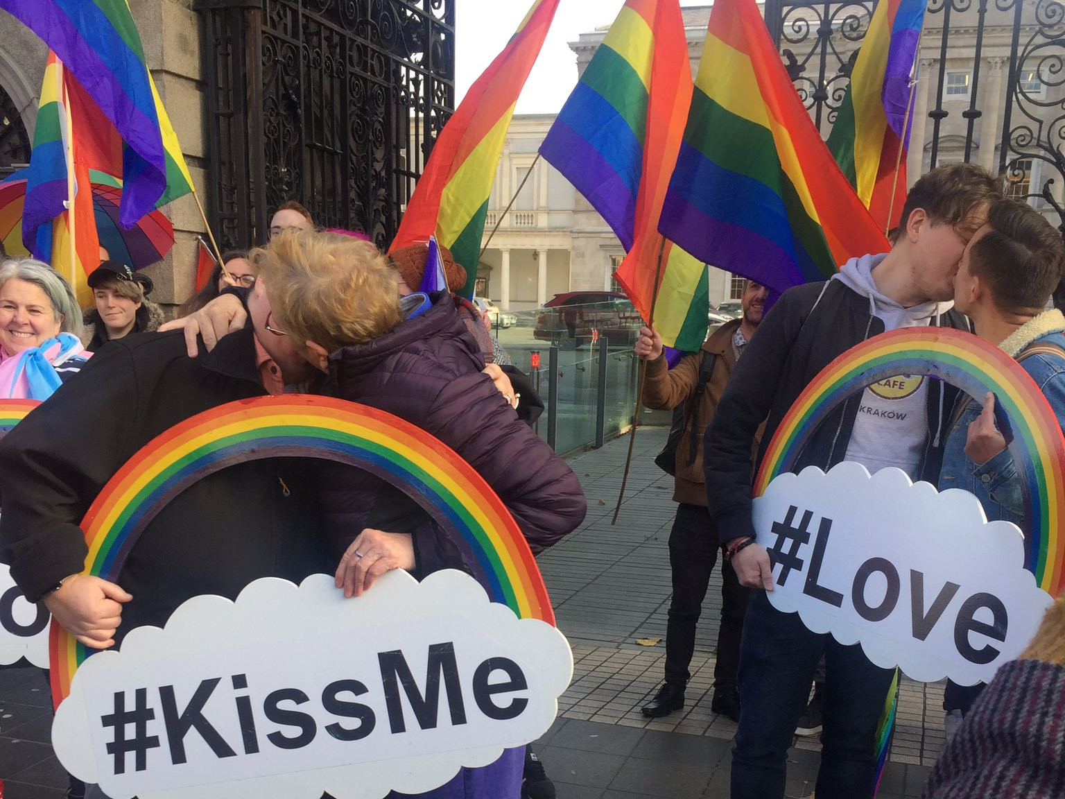 Queer couples kiss outside Irish parliament to demand better hate crime ...