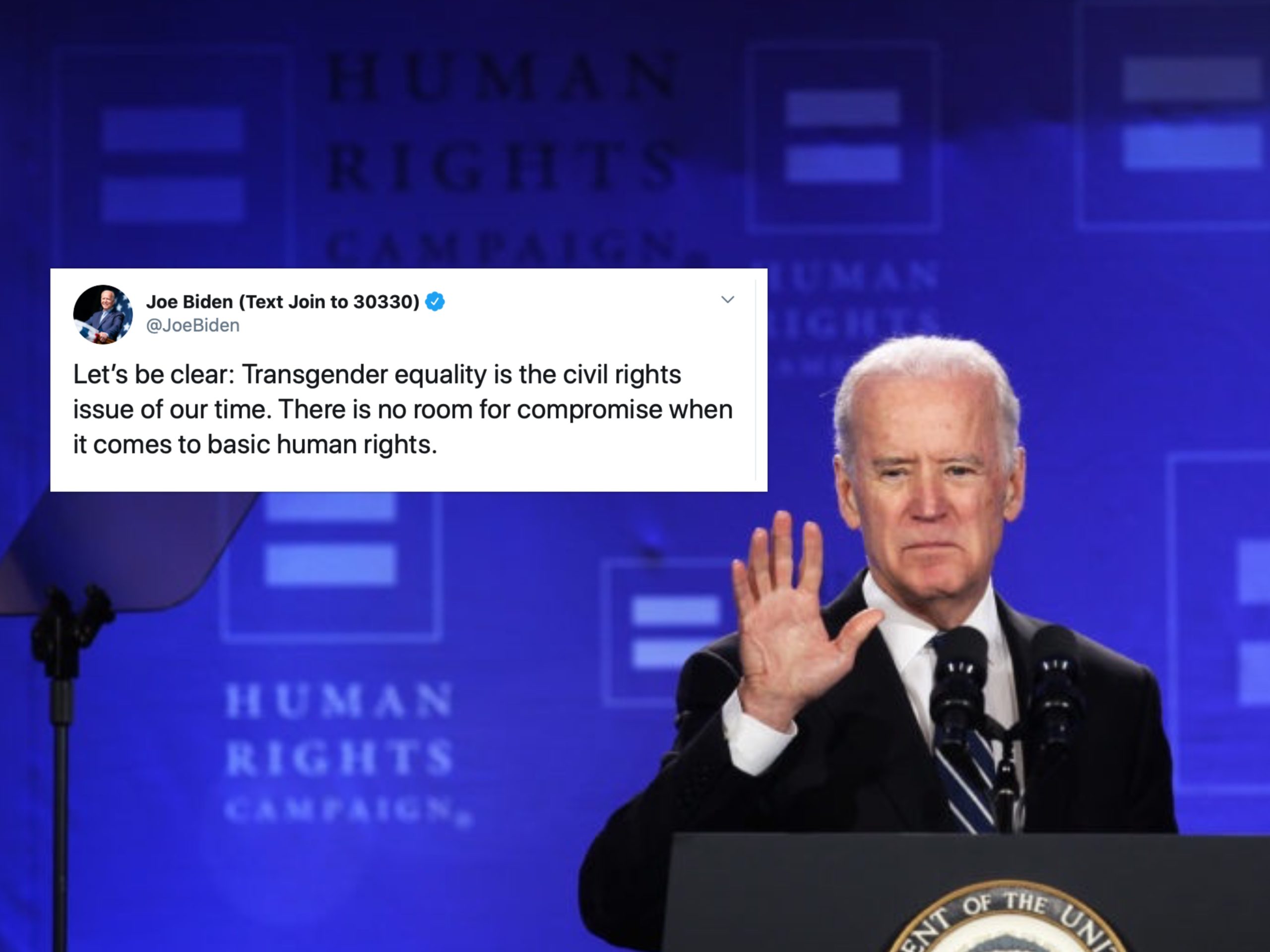 Joe Biden: 'Trans equality is the civil rights issue of our time'