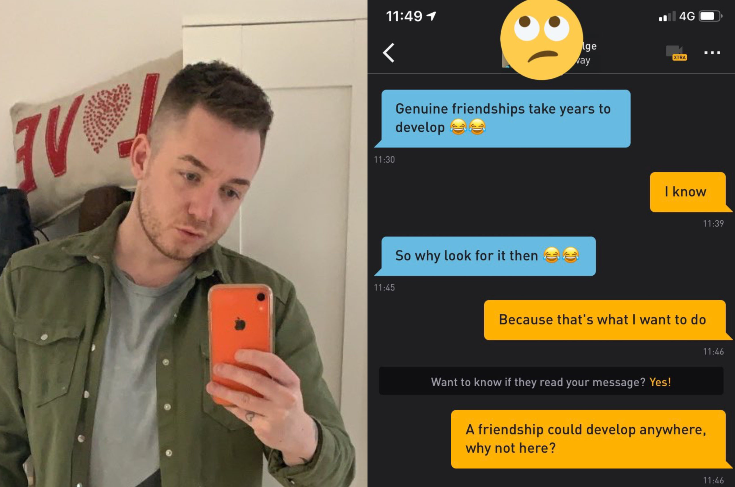 Grindr: Gay man shamed by troll because he was only looking for friends