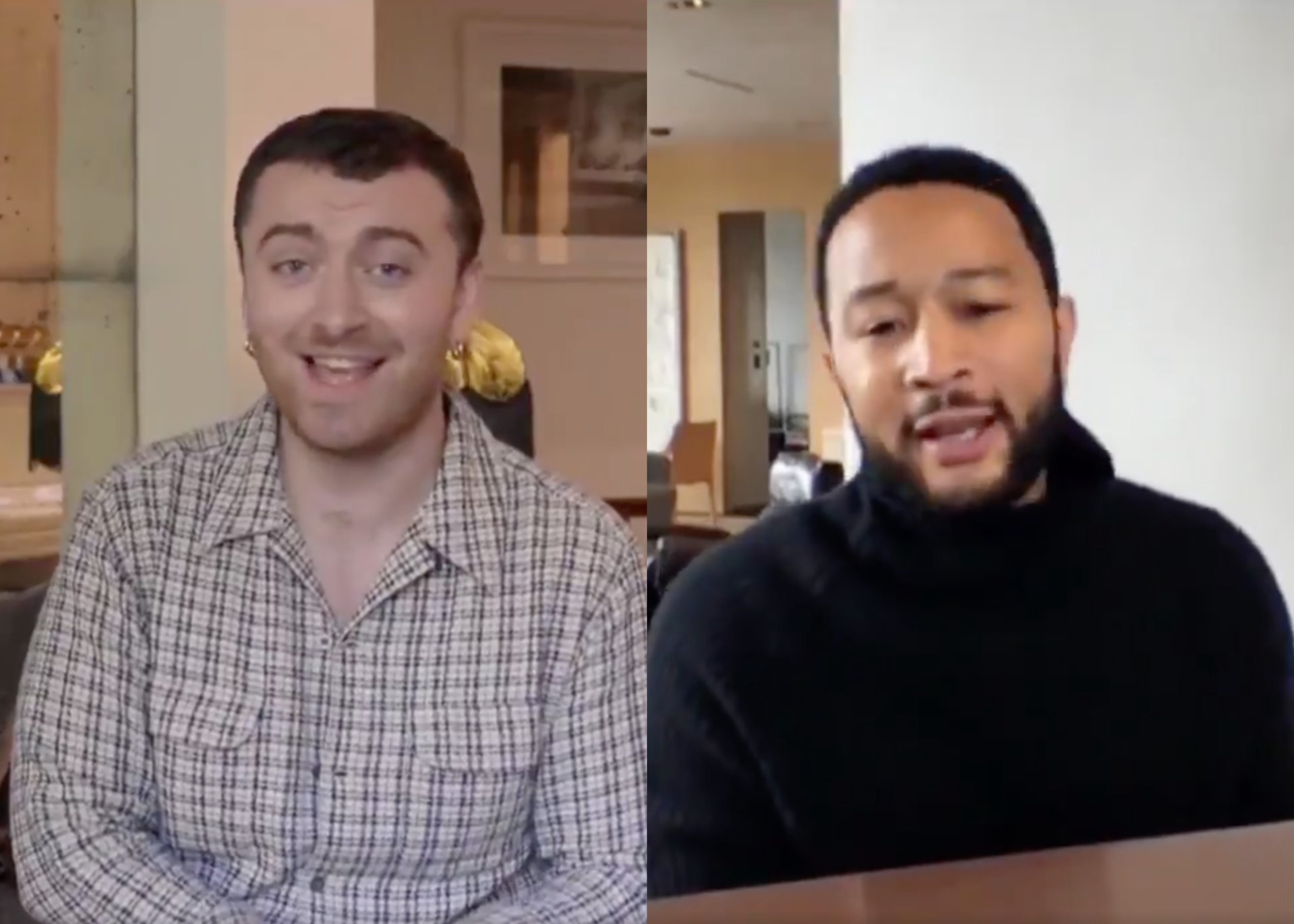 Sam Smith and John Legend sing duet of Stand By Me for One World