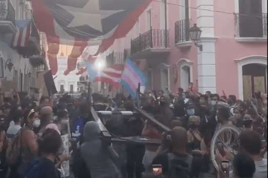 Puerto Rico: Black Lives Matter protesters bring a guillotine and trans ...