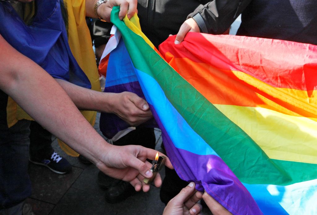 NYC police on the hunt for man who defecated on two Pride Flags