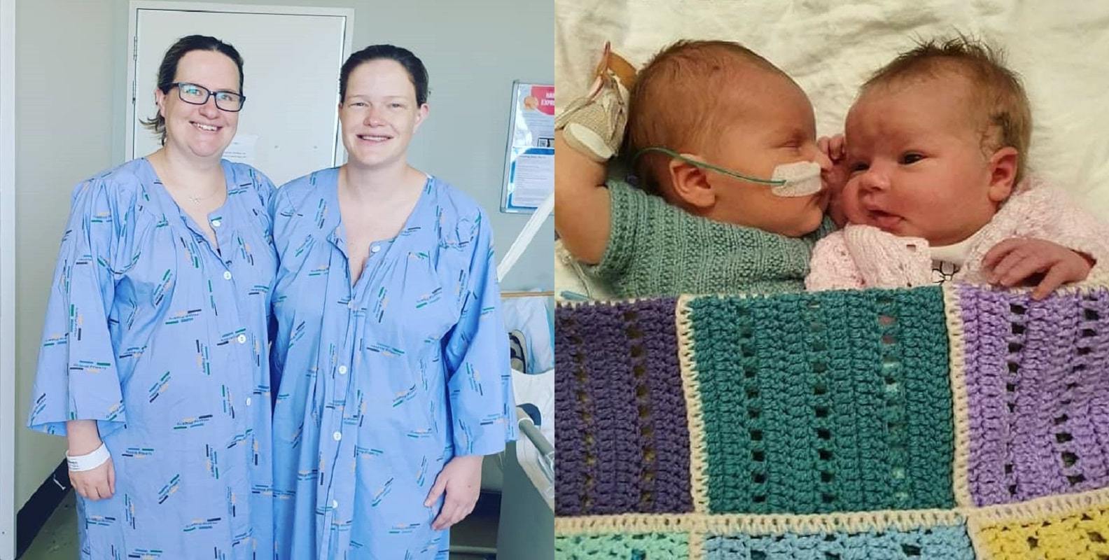 Lesbian couple give birth days apart after finding Facebook sperm donor
