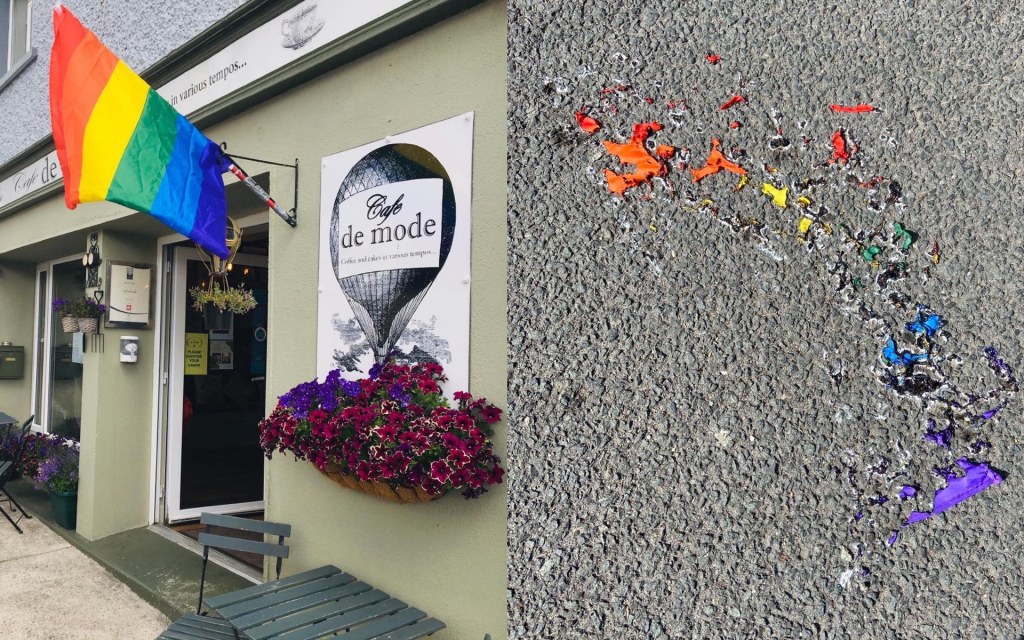 Pride flags torn down less than 24 hours after they were put up in ...