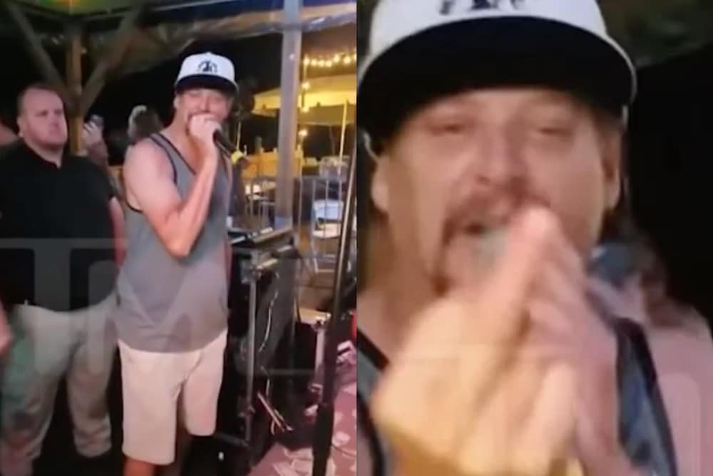 Kid Rock filming hurling vile homophobic slur at patrons while performing