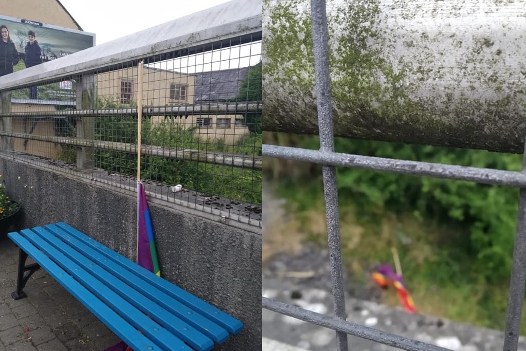 Pride flags torn down less than 24 hours after they were put up in ...