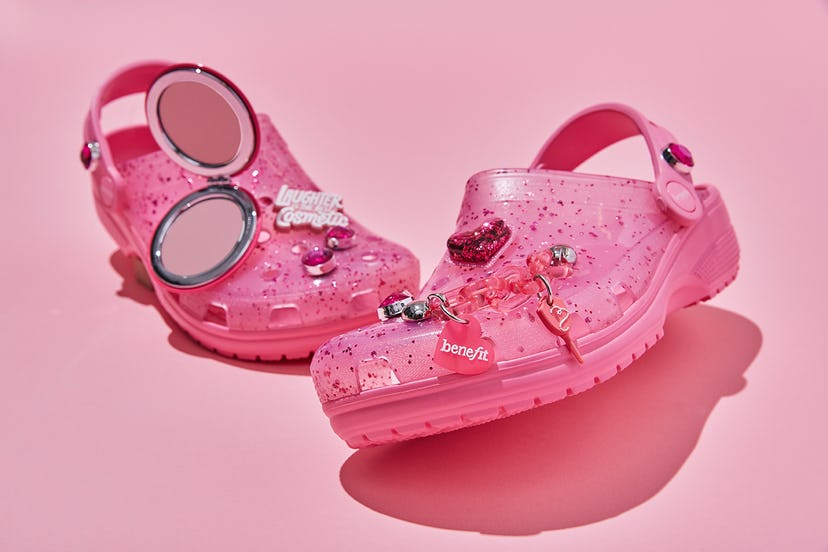 These new pink glitter Benefit Crocs are serving Legally Blonde ...