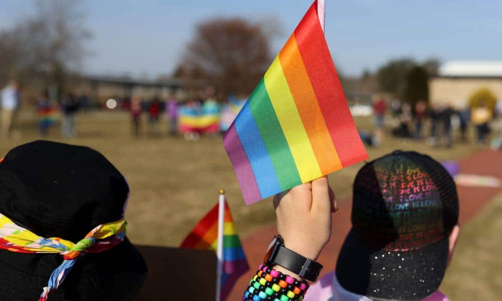 New Jersey students stage walkout and demand right to fly Pride flag