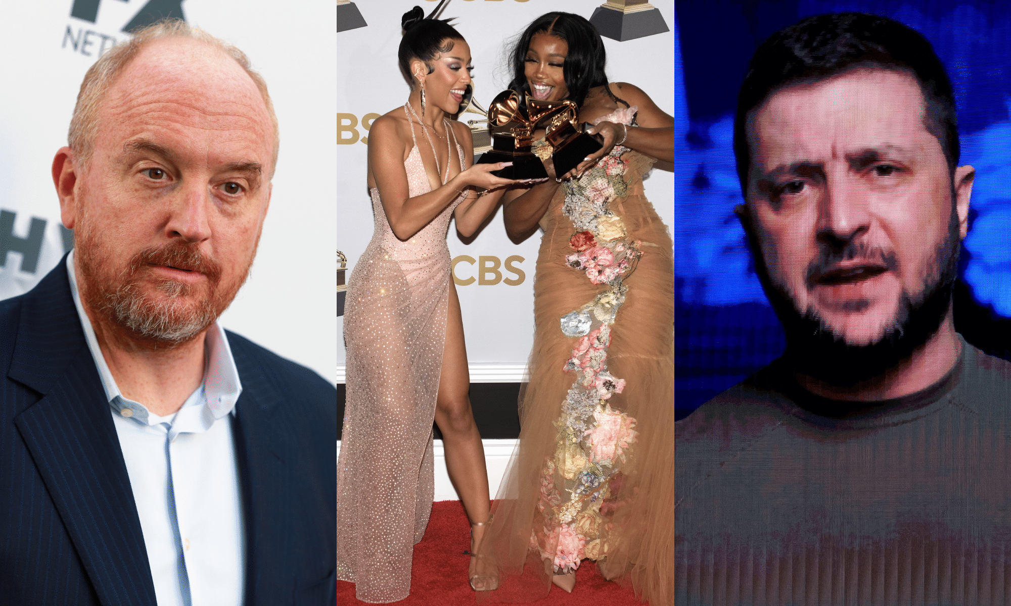 Grammys: Zelensky gives speech and Louis CK sparks controversy