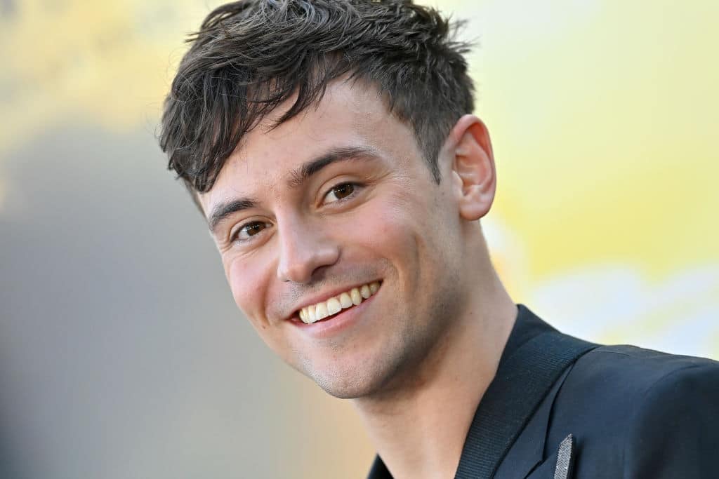 Tom Daley flying LGBTQ flag for Commonwealth Games opening