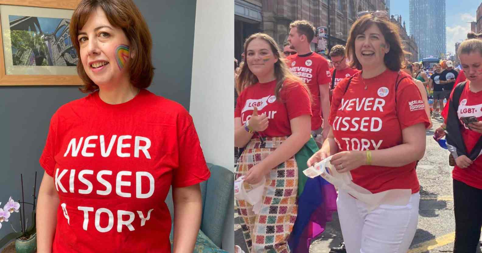 Labour MP Lucy Powell's 'never kissed a Tory' t-shirt sparks debate