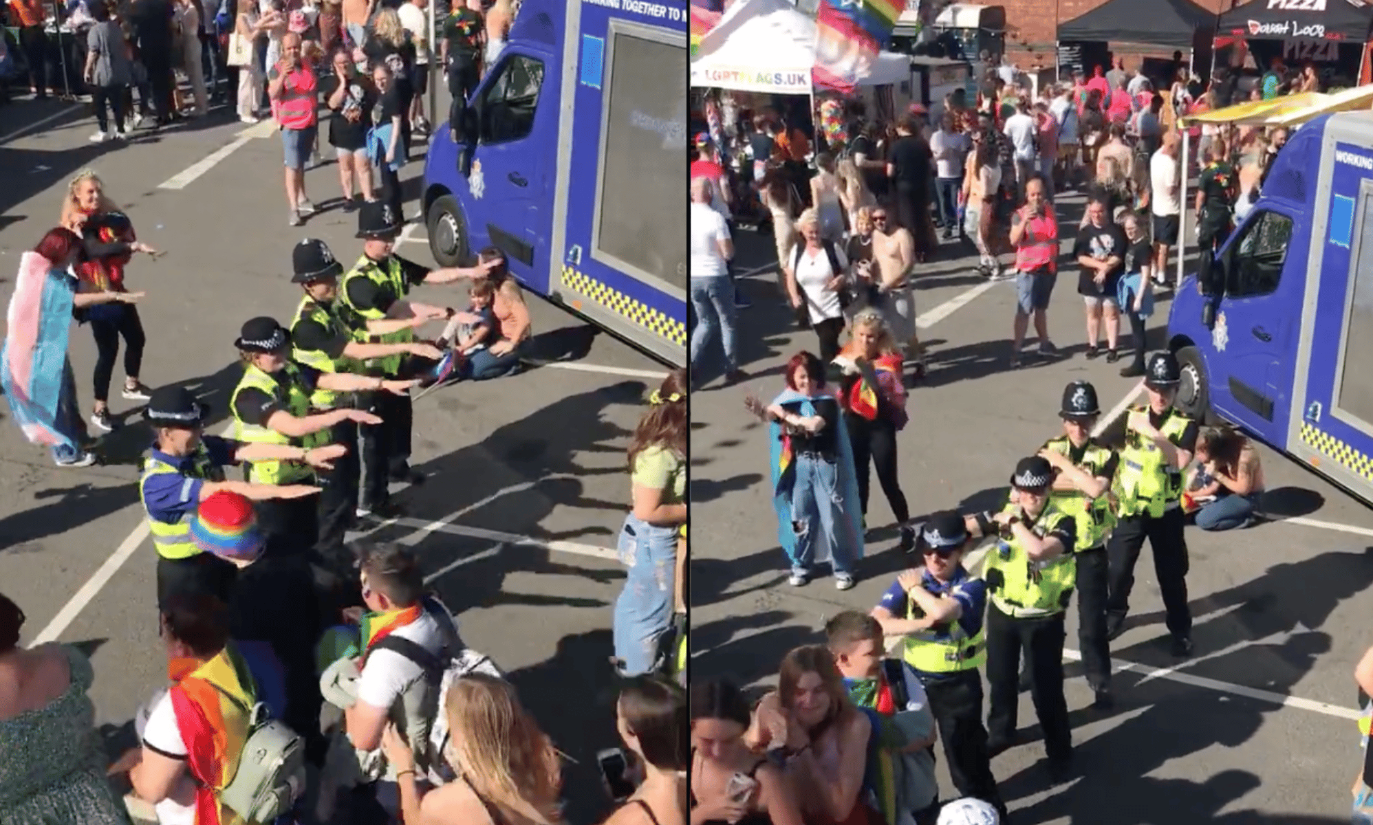 Police chief defends officers dancing Macarena at Pride event