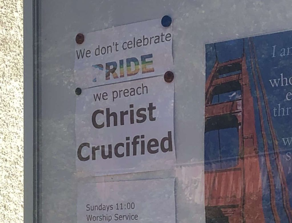 Church evicted after posting 'LGBT is a hate crime' sign during Pride ...