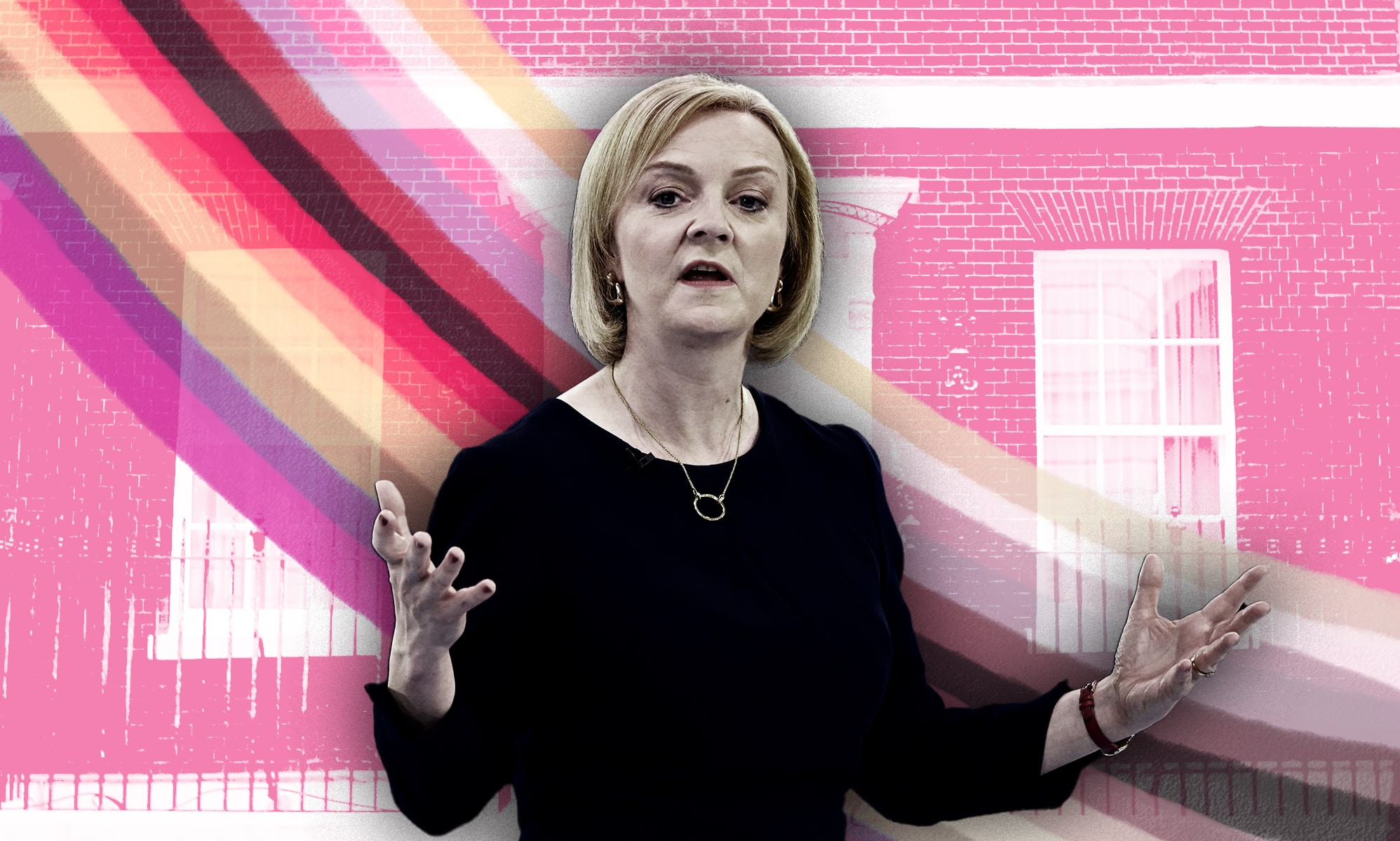 Liz Truss leaves stage after 'lettuce meme' unfurled behind her