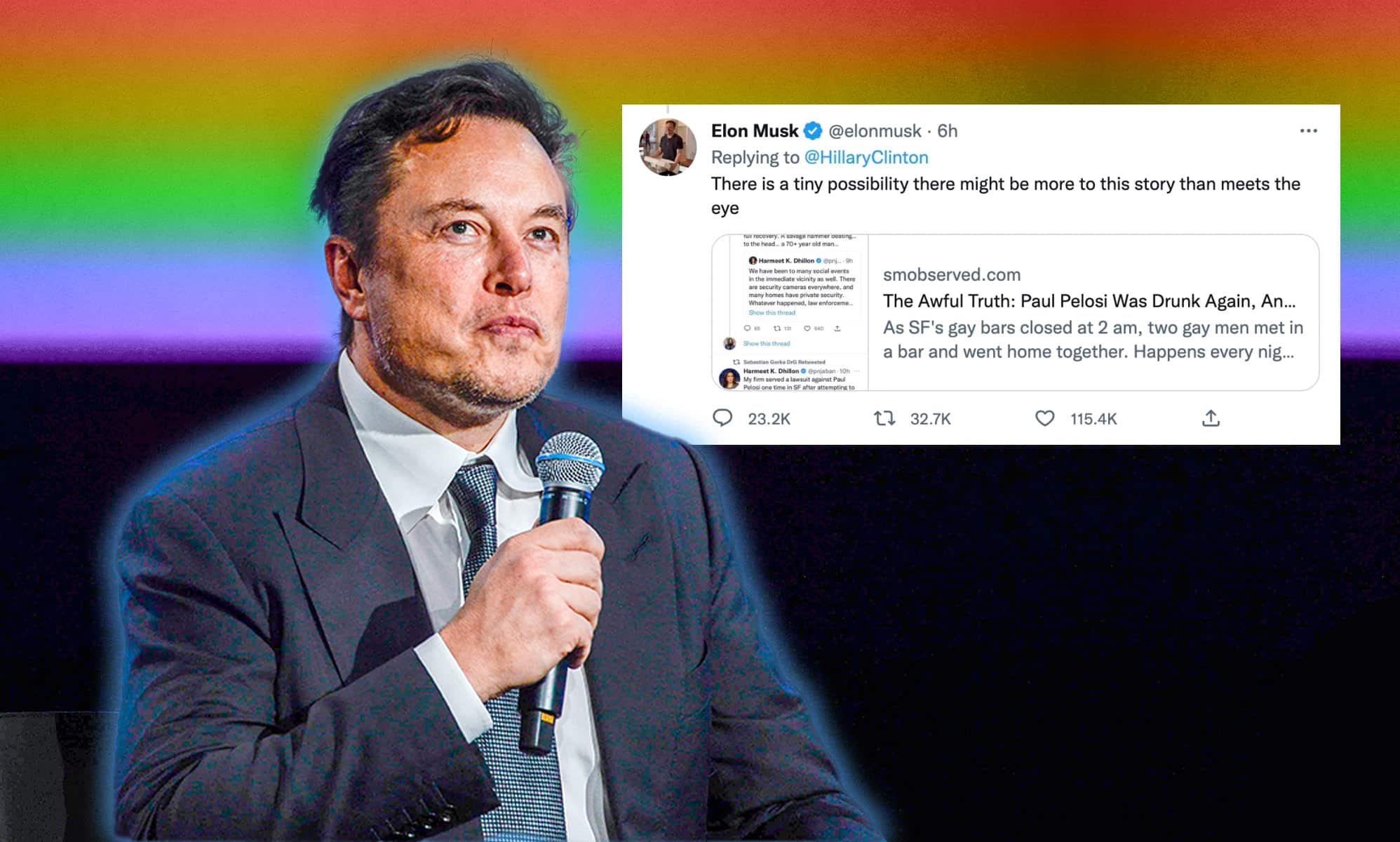 Elon Musk tweets anti-LGBTQ conspiracy about Paul Pelosi attack