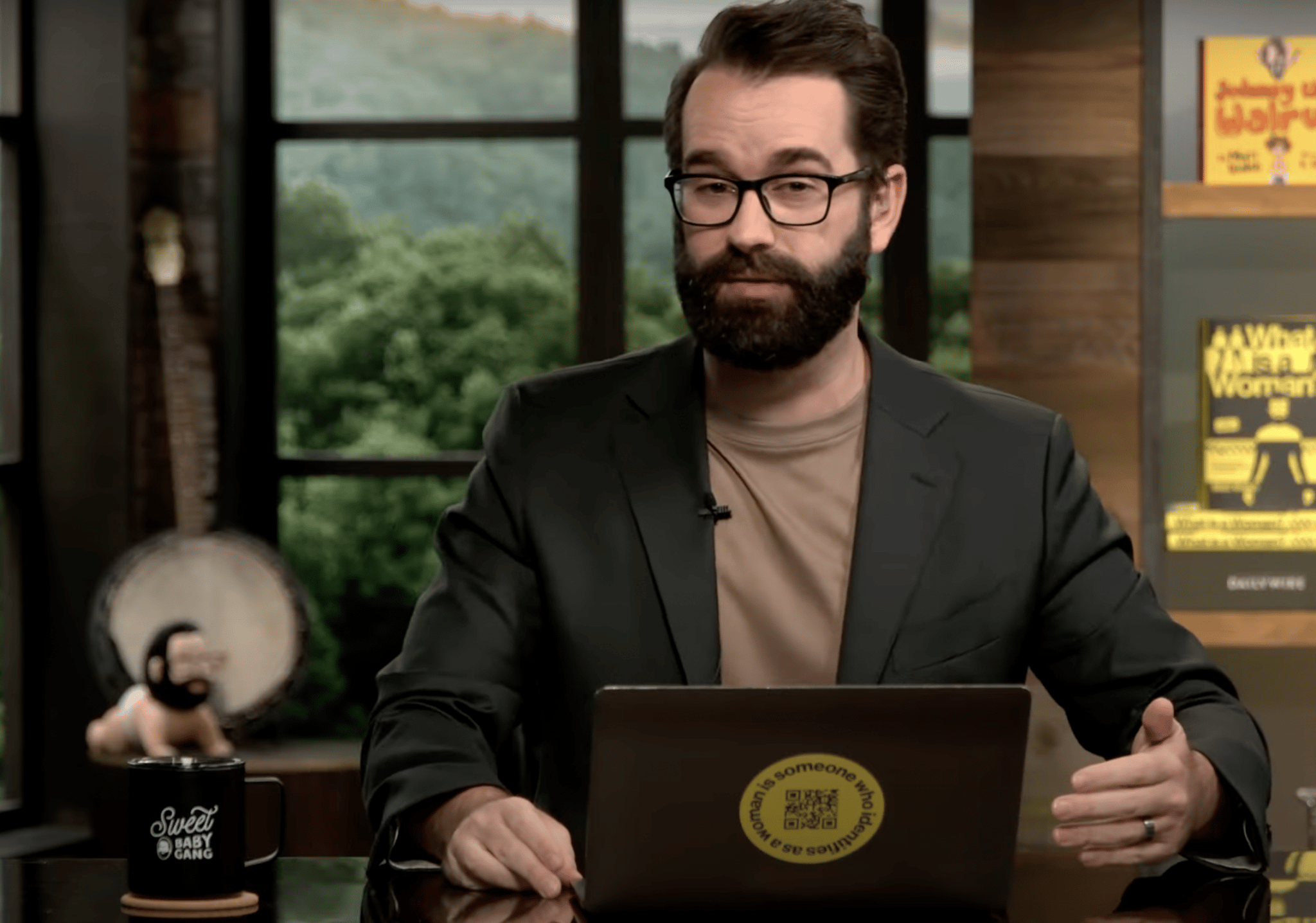 Anti-trans Matt Walsh met with Bible-eating protesters