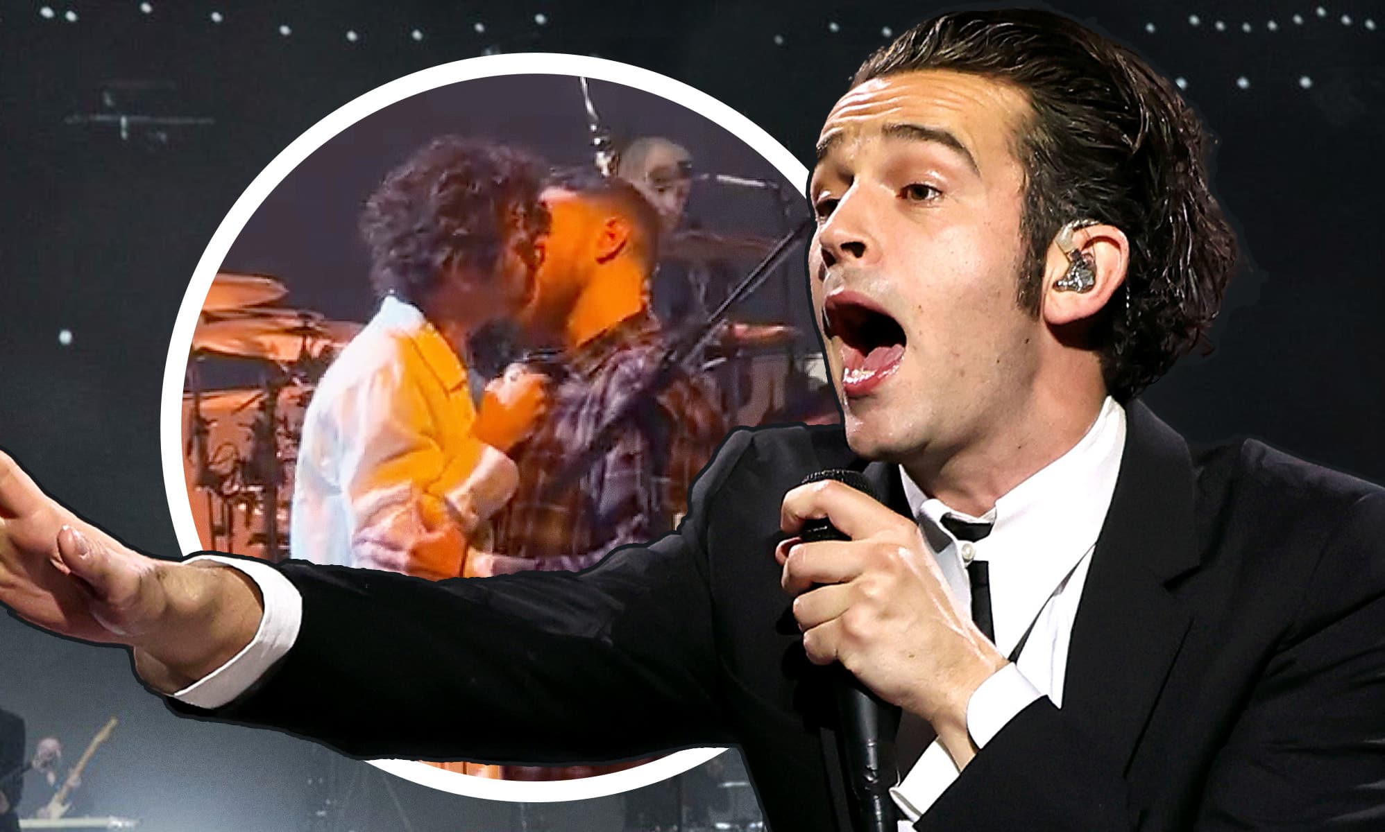 Matty Healy: The 1975 frontman kisses male fan onstage