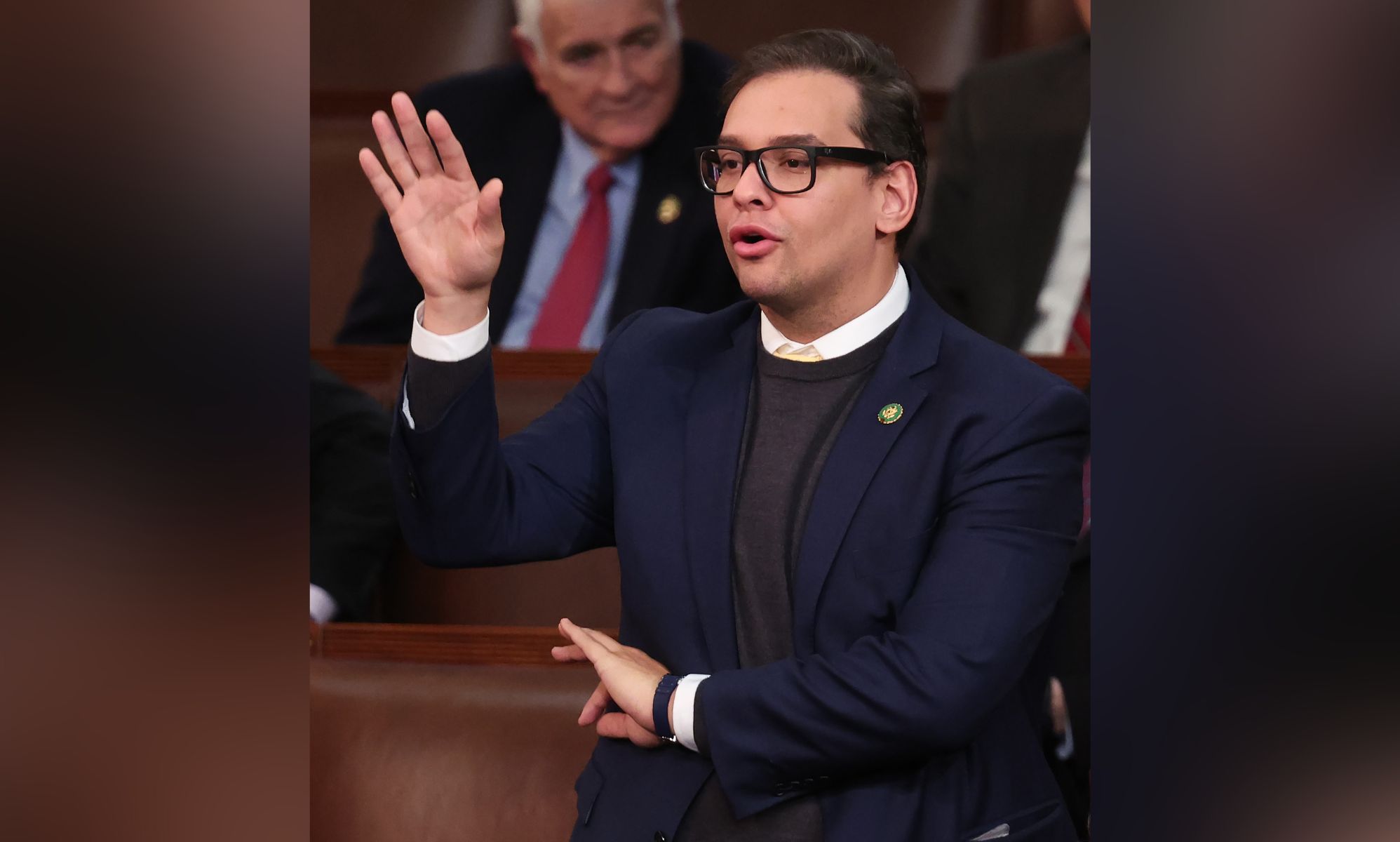 George Santos accused of flashing white power symbol on House floor