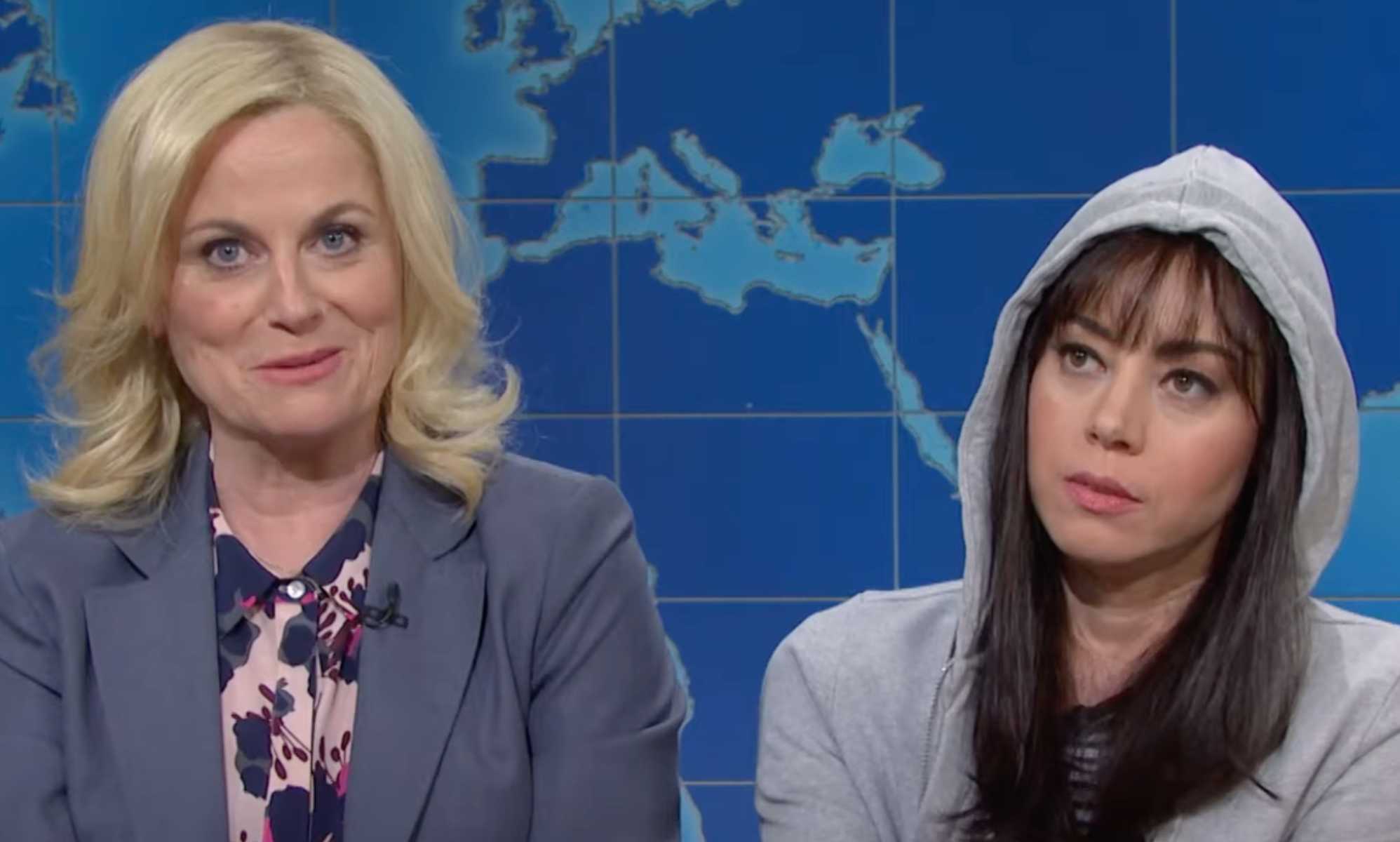 Aubrey Plaza and Amy Poehler thrill sapphics with SNL Hunting Wives parody