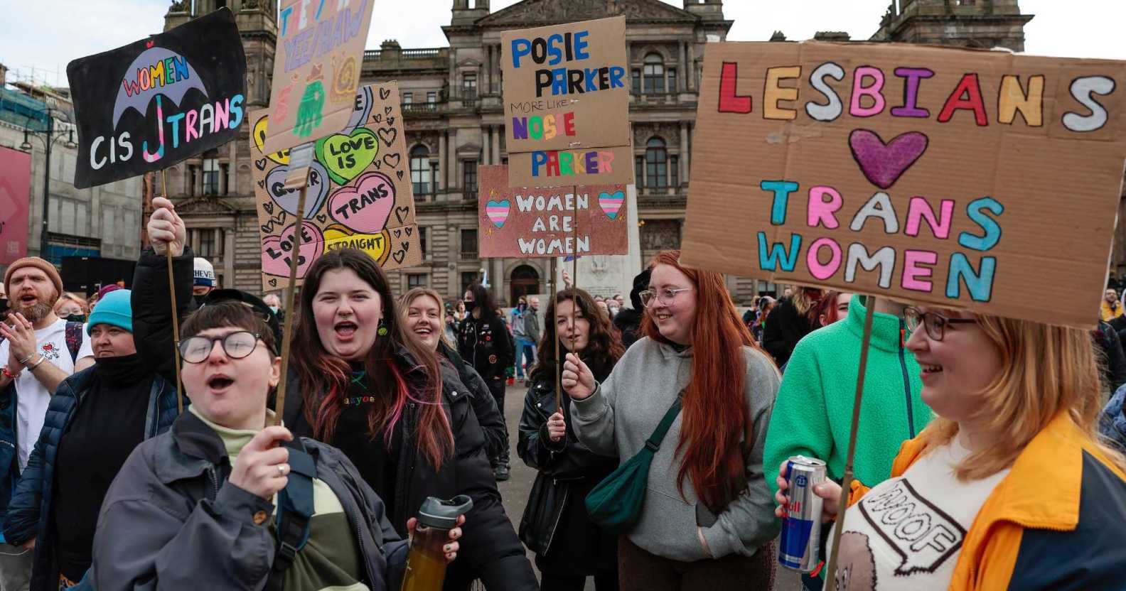Posie Parker Glasgow rally drowned out by trans rights protesters