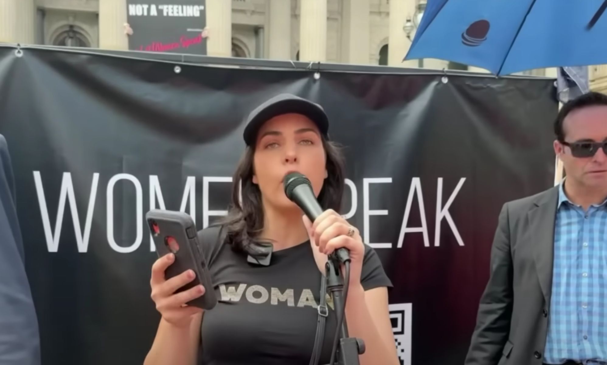 Activist quotes Adolf Hitler in anti-trans speech at Posie Parker rally
