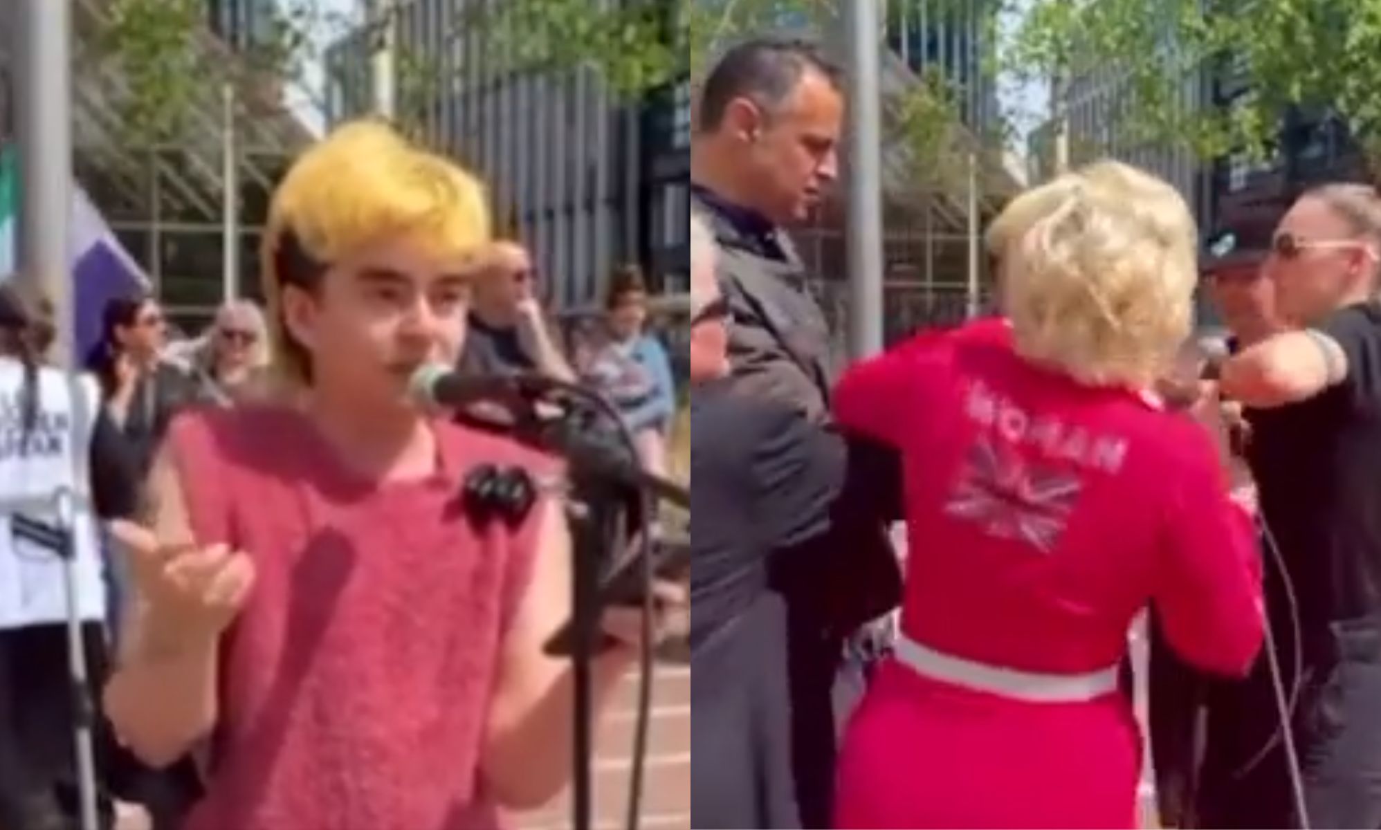 Activist quotes Adolf Hitler in anti-trans speech at Posie Parker rally