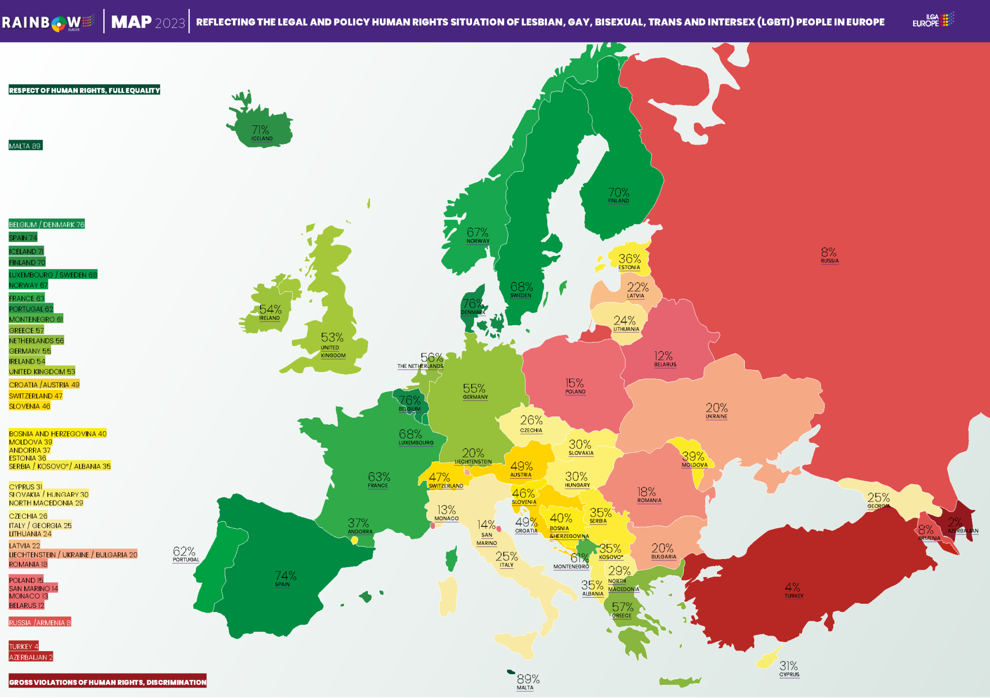 Best and worst countries to be LGBTQ in Europe, revealed