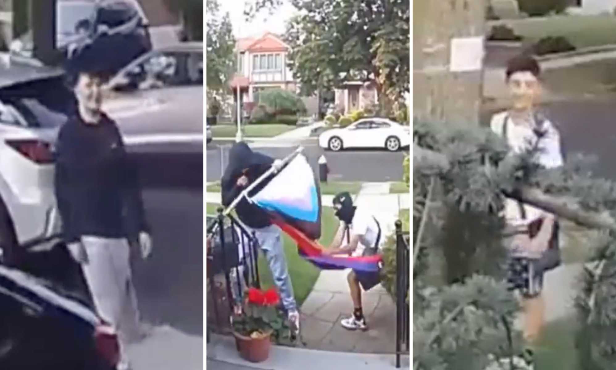 NYC police on the hunt for man who defecated on two Pride Flags