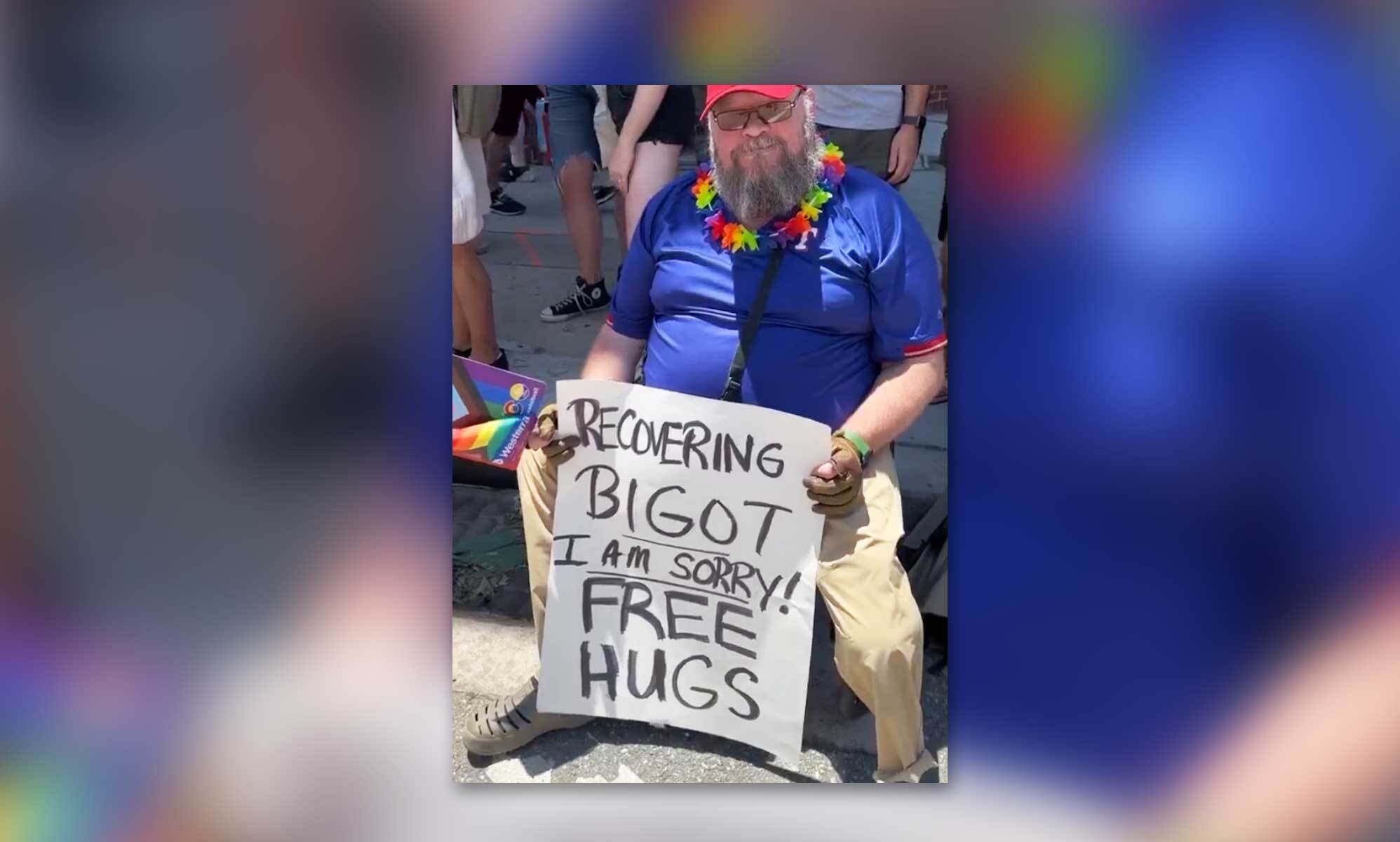 'Recovering bigot' gives out free hugs at Denver Pride march