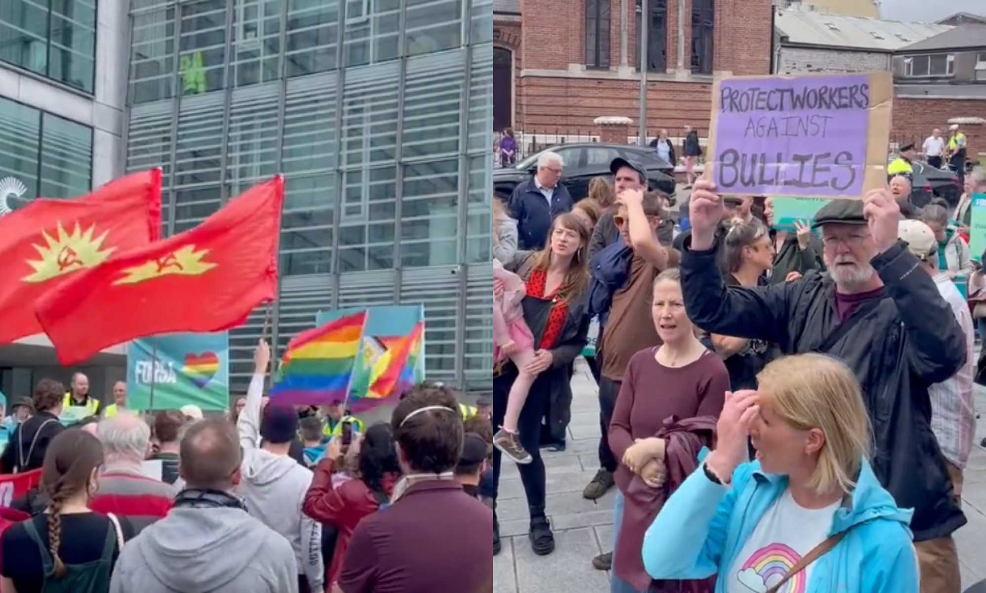 Hundreds march with Cork library staff after LGBTQ book abuse