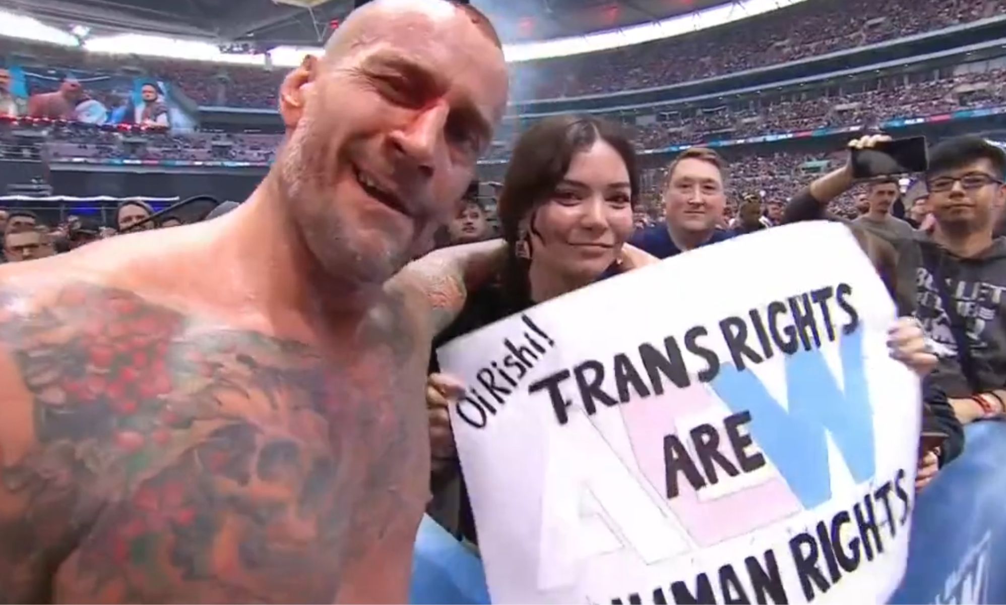 AEW's CM Punk returns with show of LGBTQ solidarity