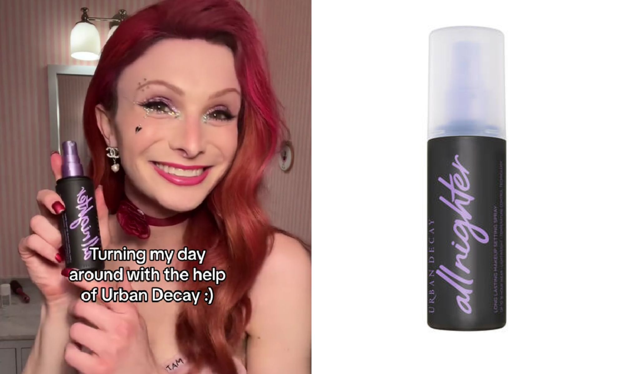 Dylan Mulvaney completes her makeup look with this Urban Decay product