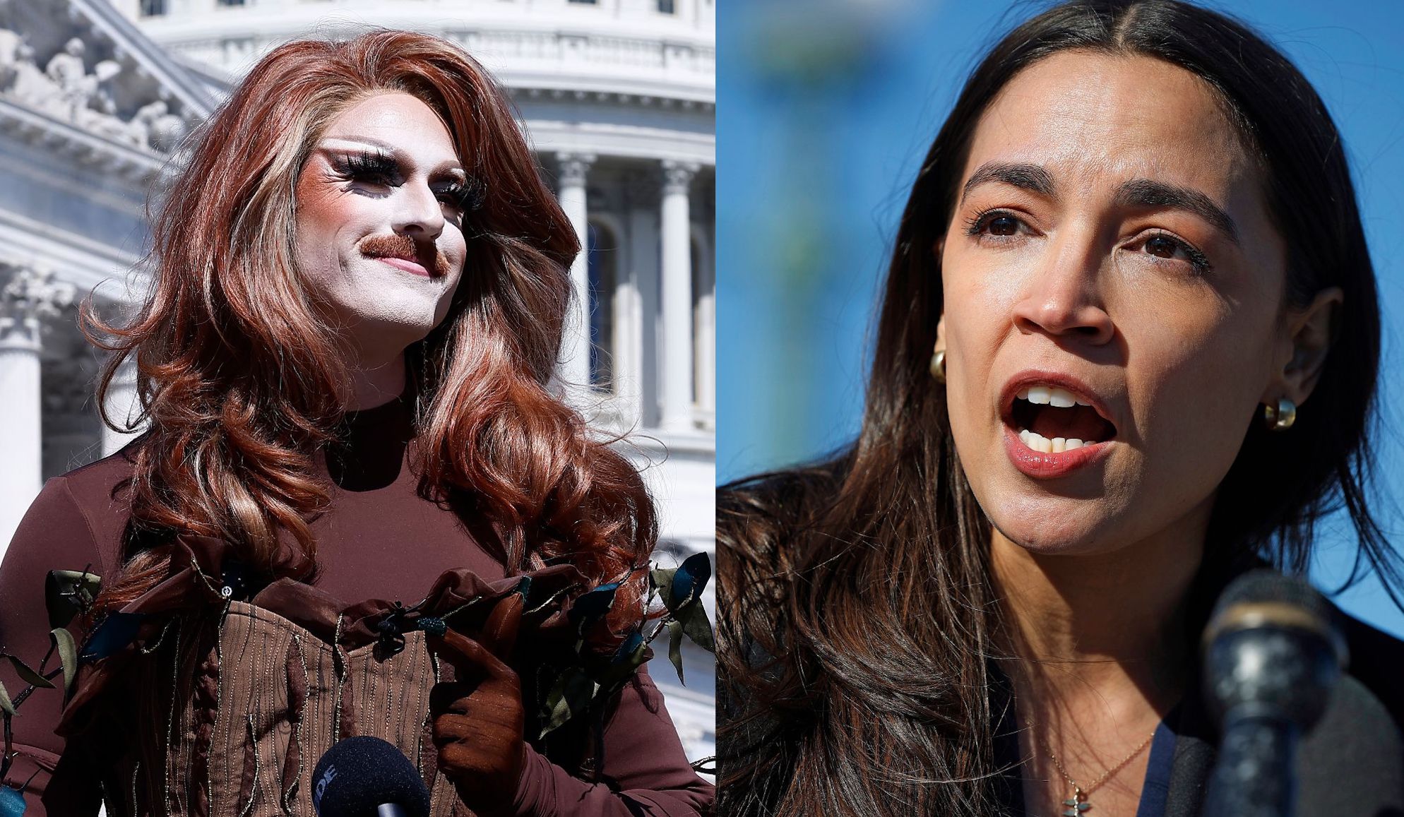 Drag queen dresses as tree in US senate, gets endorsed by AOC