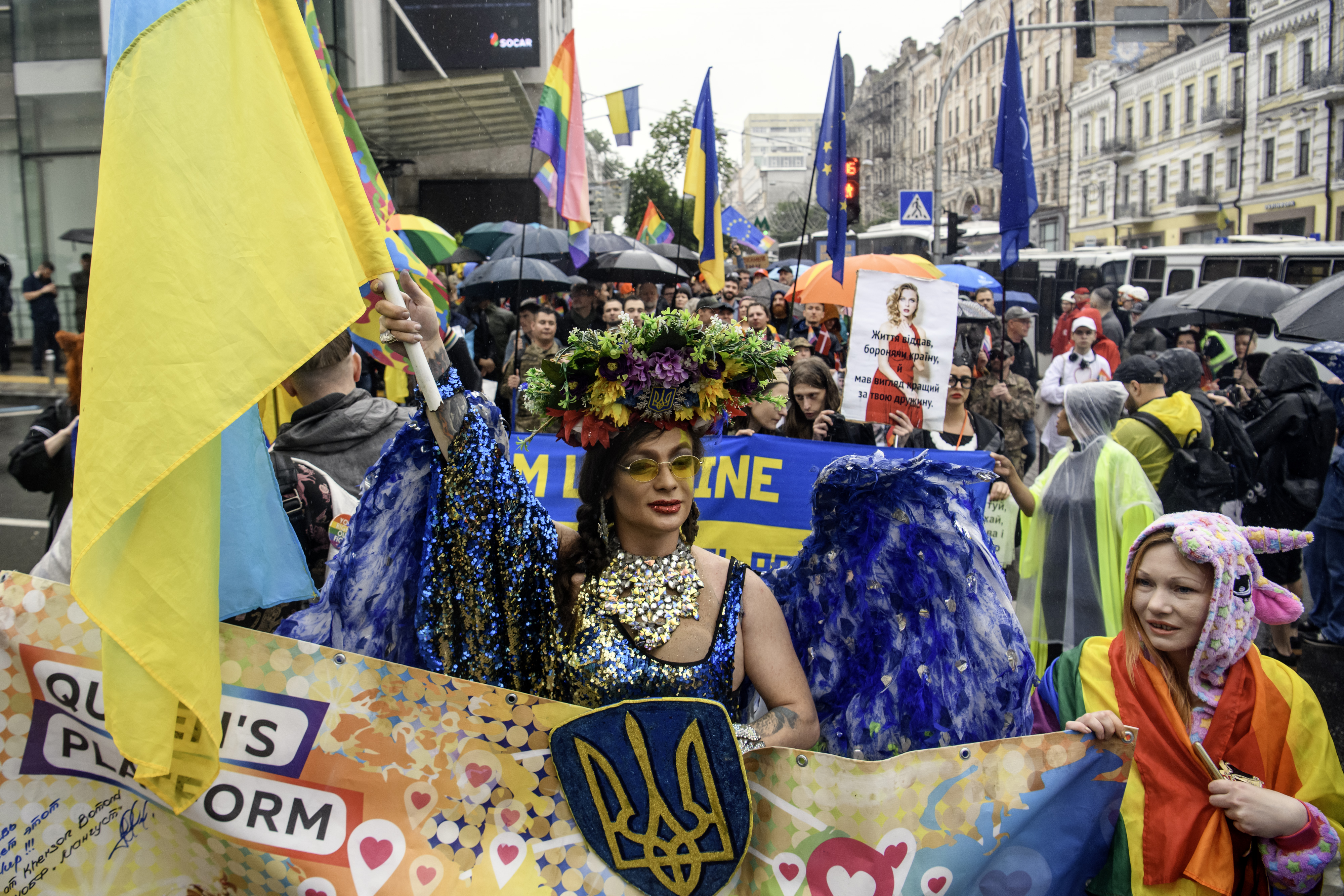 LGBTQ+ Ukrainian soldiers take part in Equality March in Kyiv