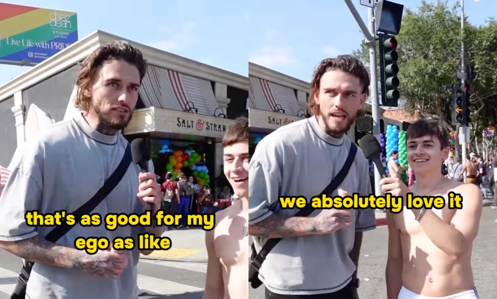 Bachelorette star goes viral after discovering Pride parade: 'Love it'